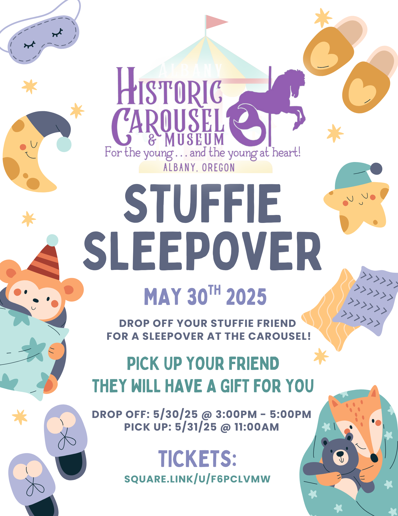 Stuffie Sleepover at the Carousel! - Historic Carousel & Museum of Albany